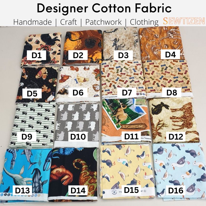 100% Woven Cotton Fabric Kids Cartoon Animal Collection Design